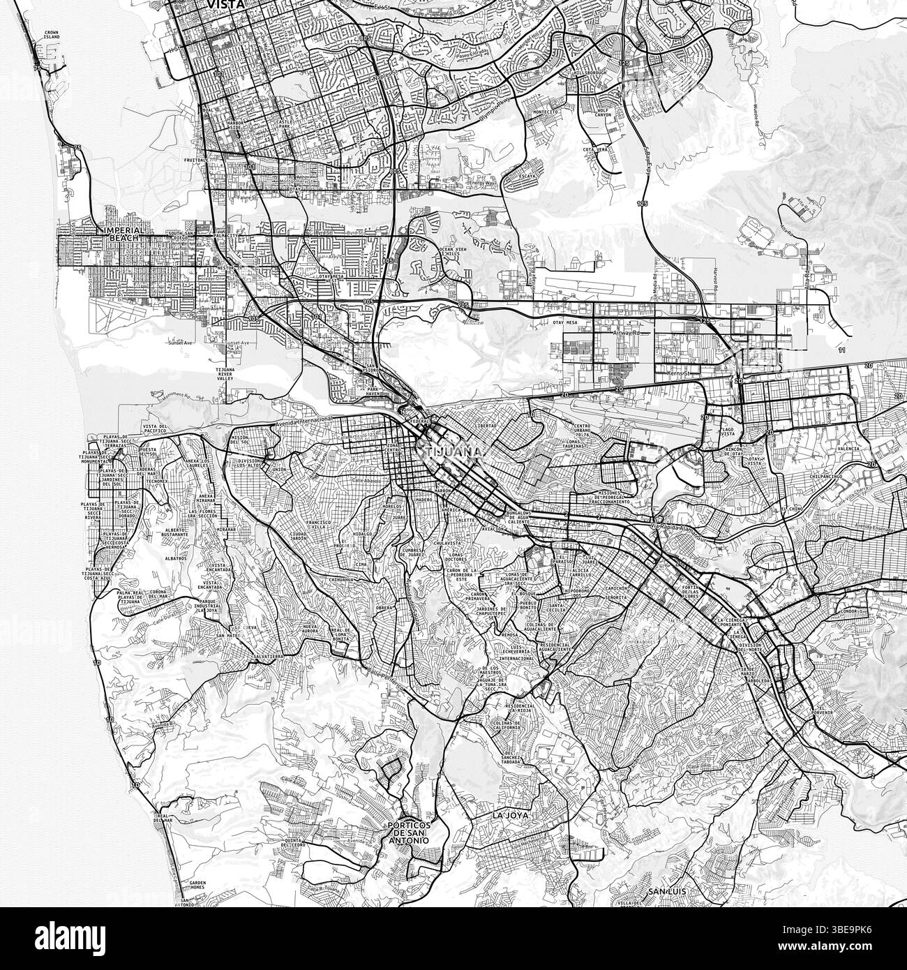 Map of tijuana hi-res stock photography and images - Alamy