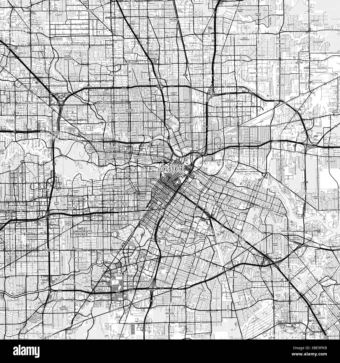 Houston street map hi-res stock photography and images - Alamy