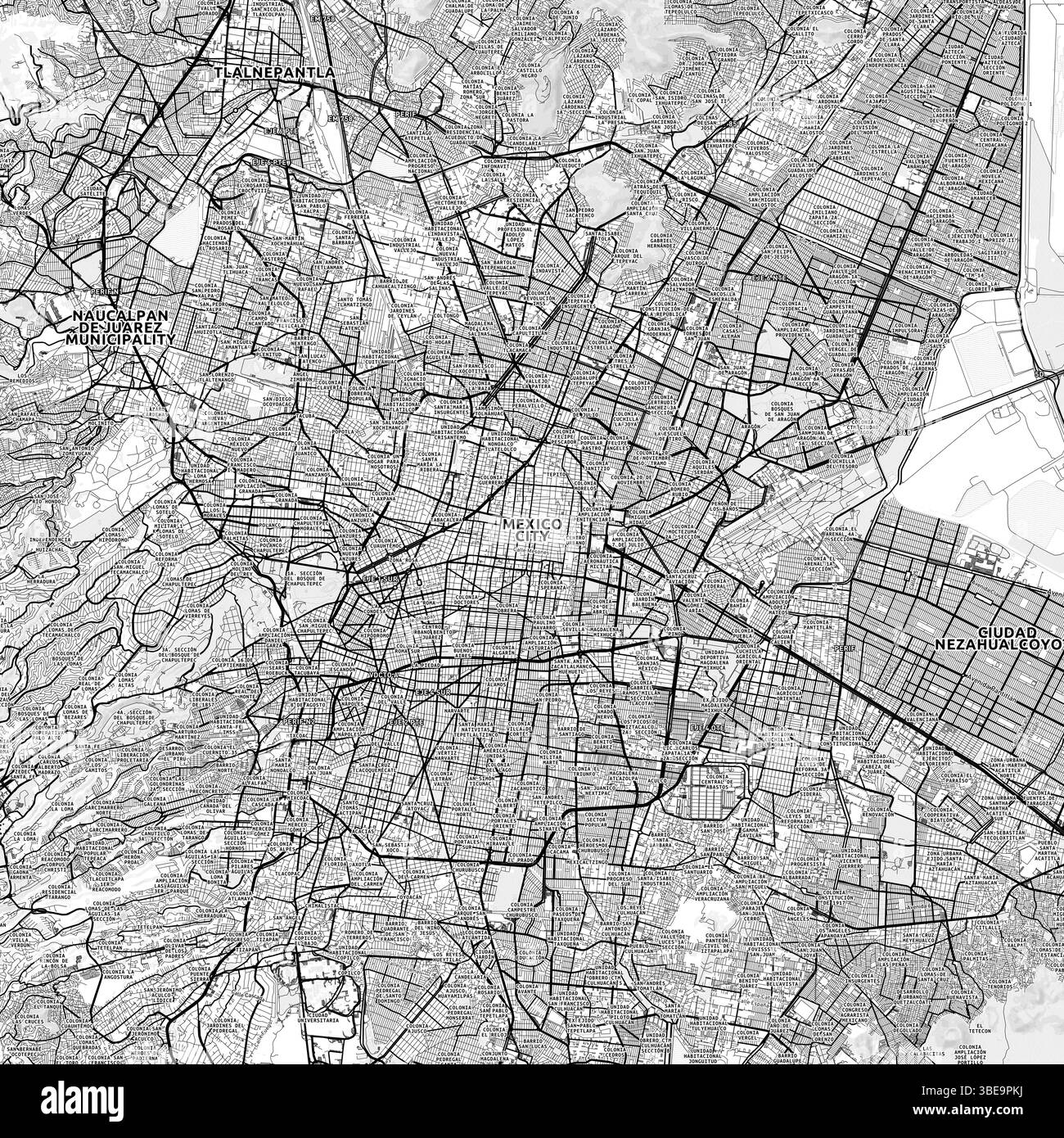 Mexico city map hi-res stock photography and images - Alamy