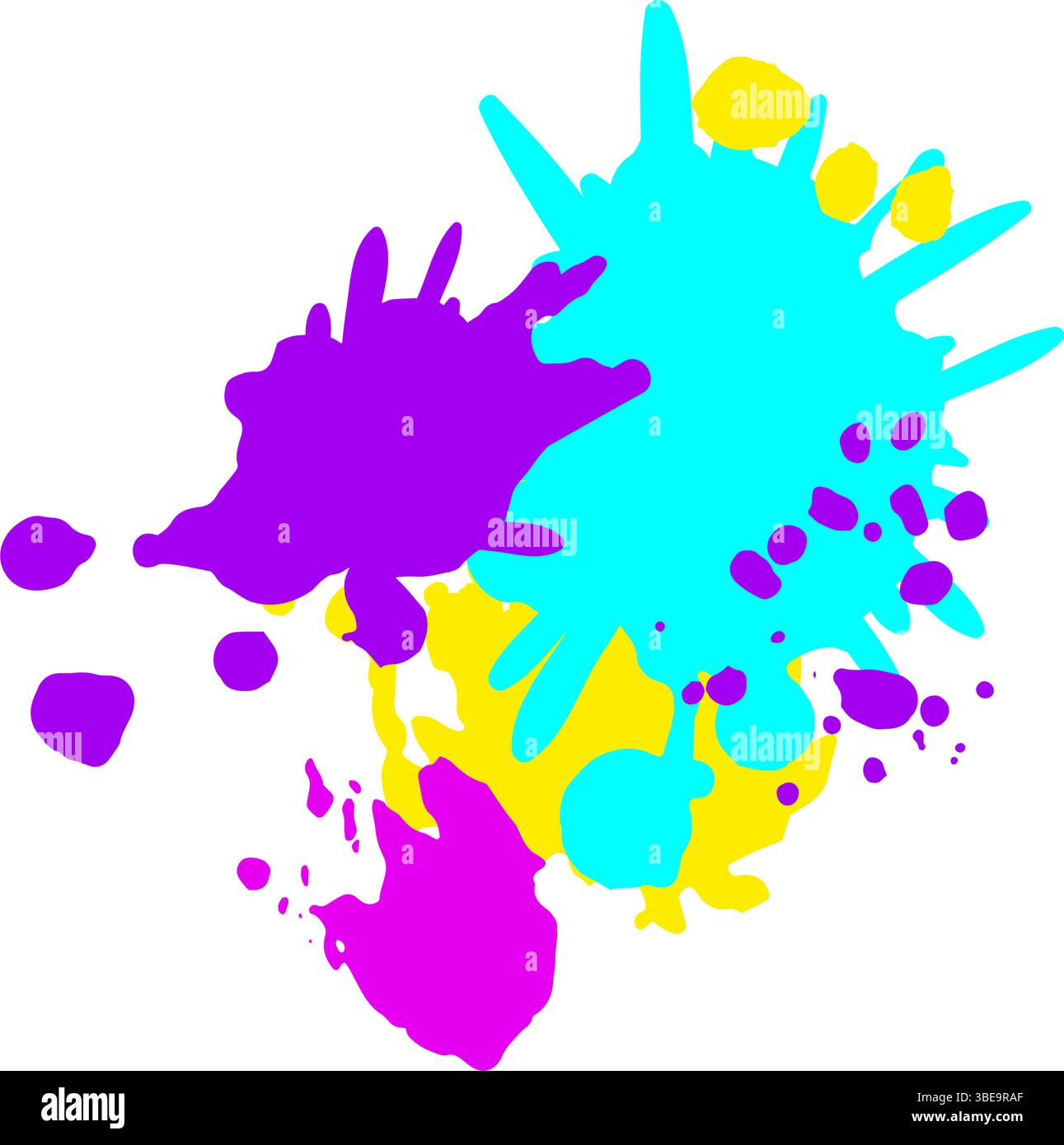 color paint splatters cartoon vector illustration Stock Vector Image ...