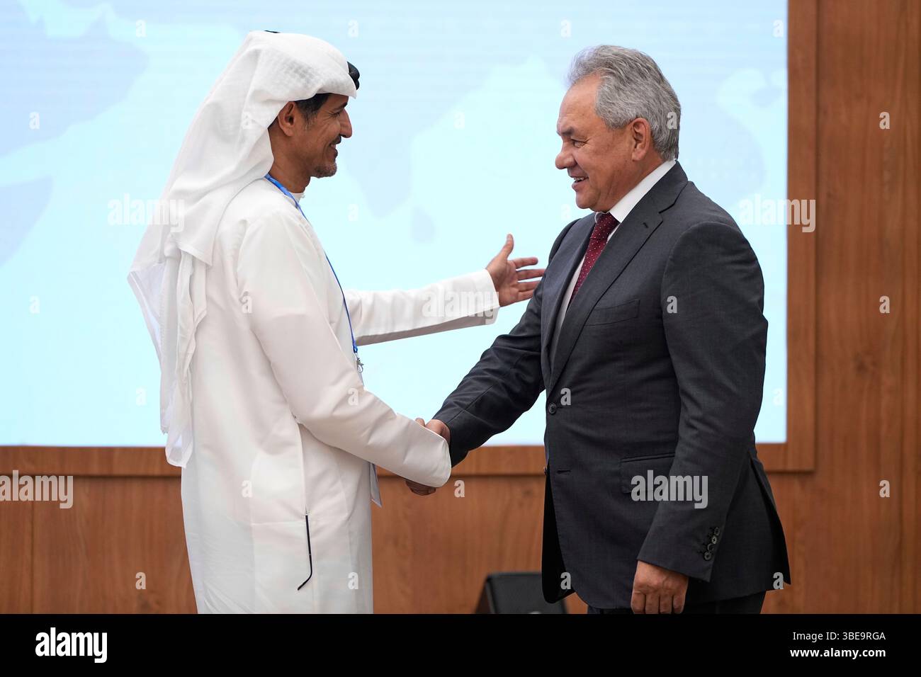 Russian Security Council Secretary Sergei Shoigu, right, and UAE ...