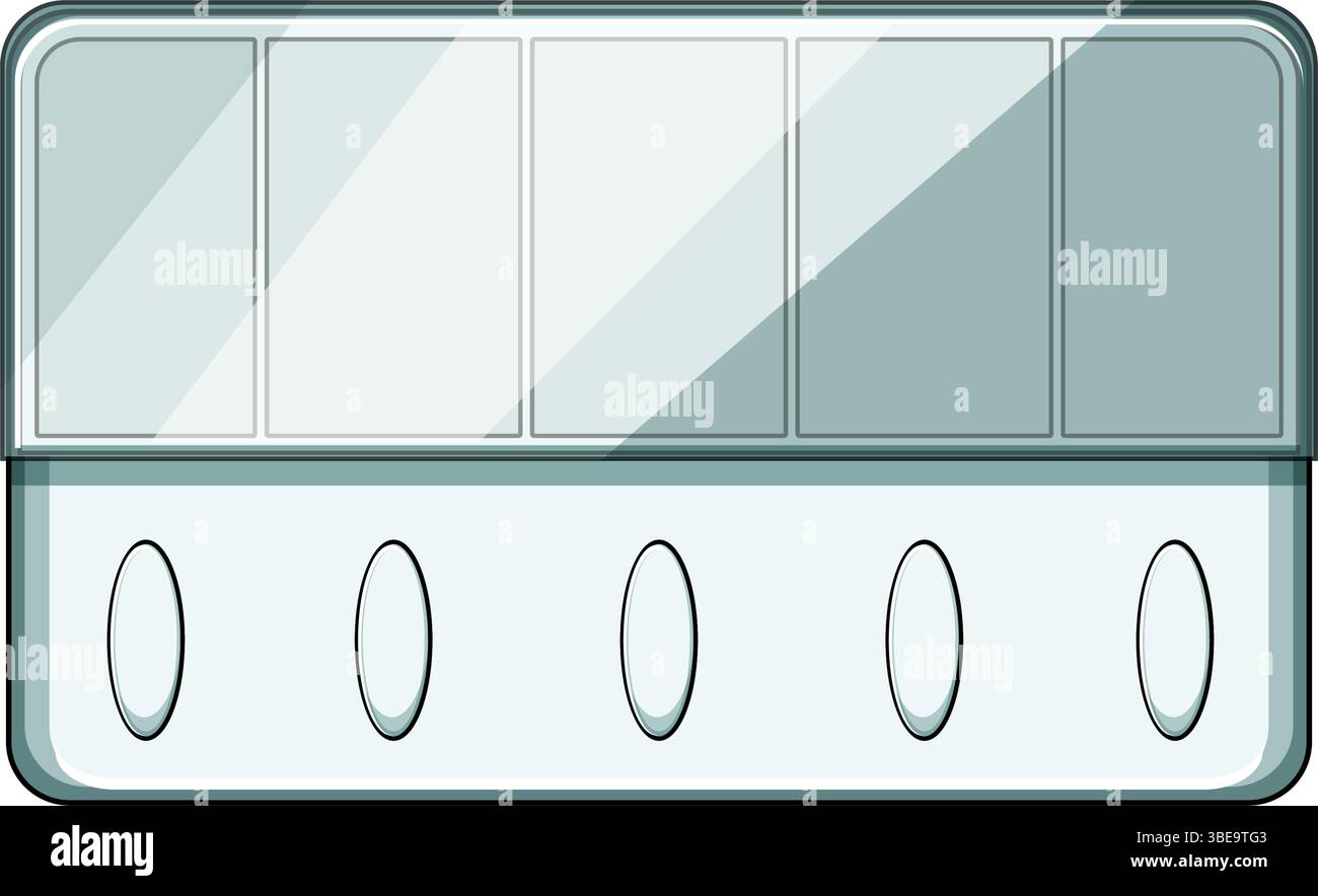 reminder pill organizer cartoon vector illustration Stock Vector Image ...