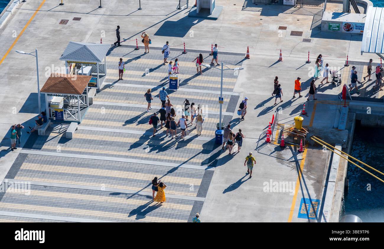 Cruise passengers disembark at the terminal in Nassau Bahamas Stock ...