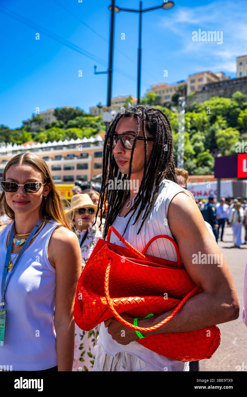 Italian rapper Ghali walking in the pitlane before the race of F1 Tag ...