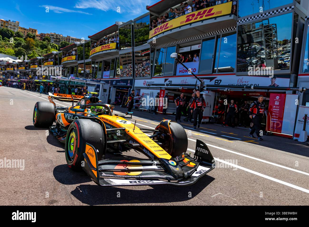 Lando Norris n.4 (McLaren Formula 1 Team) exit from the pitlane before the race of F1 Tag Heuer ...