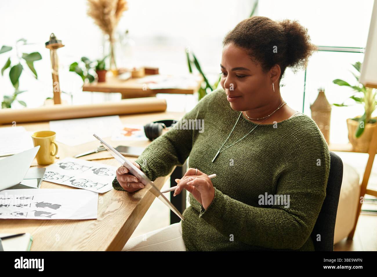 Engaging in creative craft projects hi-res stock photography and images ...