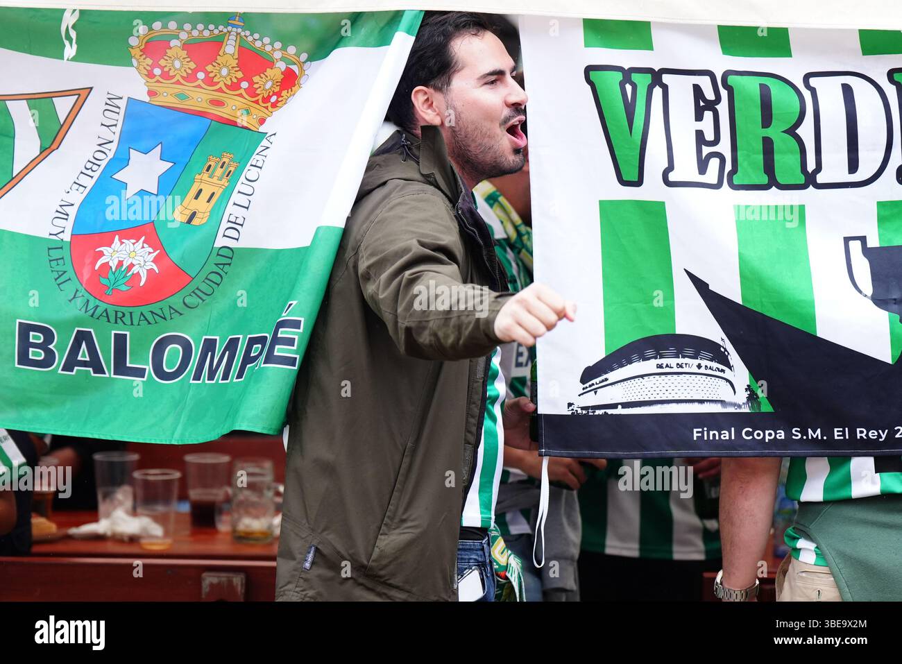 Real Betis fans show their support in the Rynek Glowny (Main Market ...