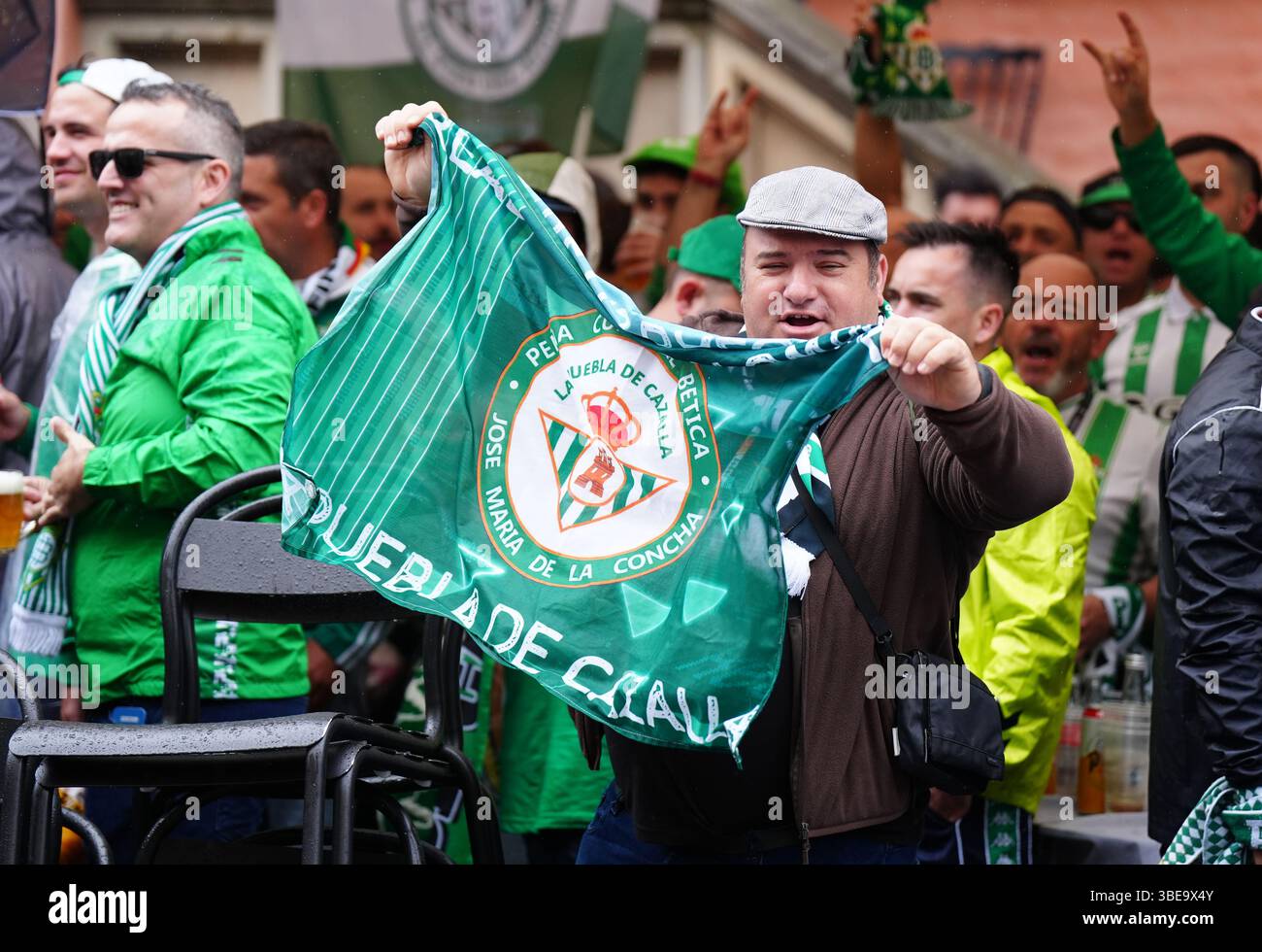 Real Betis fans show their support in the Rynek Glowny (Main Market ...