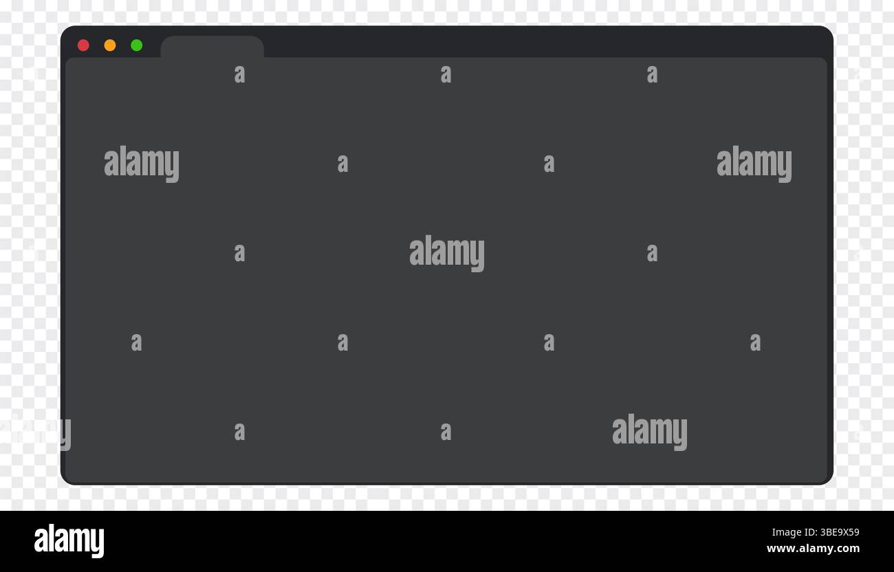 Web browser mockup window in dark mode modern flat simple line. web ...