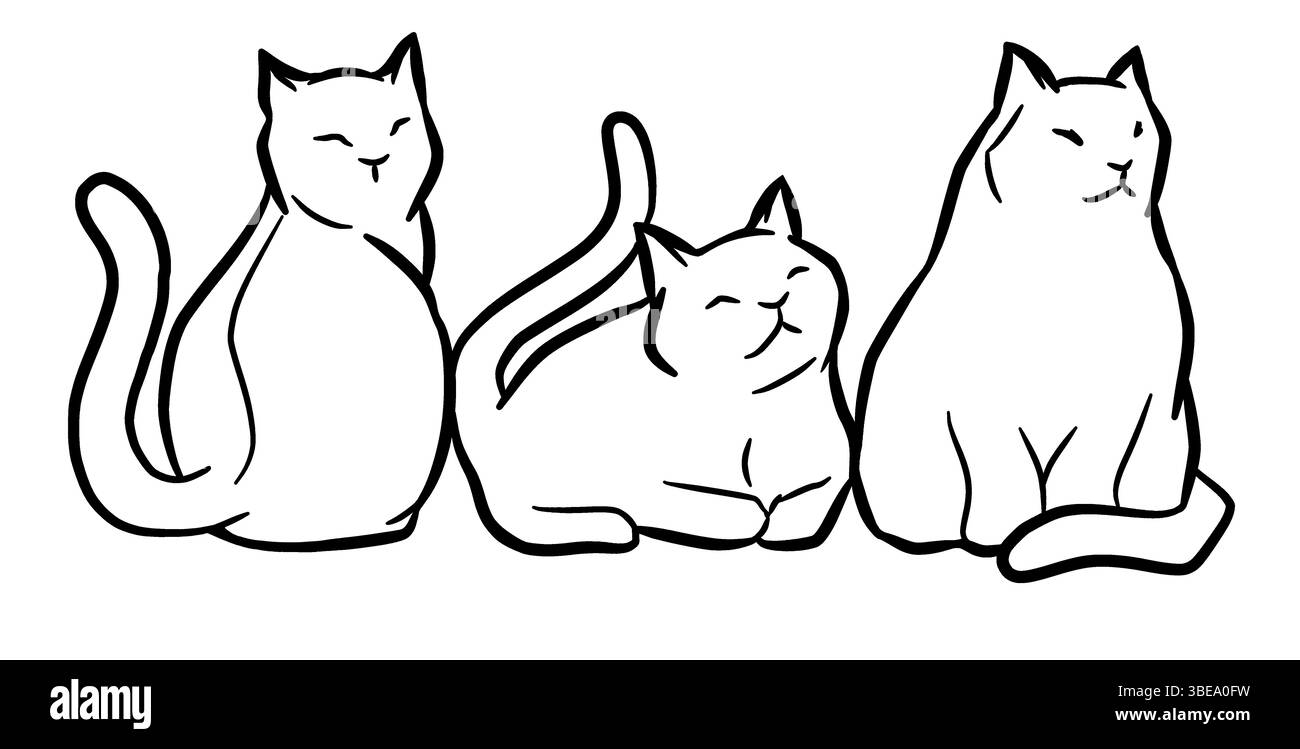 Animal outline fat cat Cut Out Stock Images & Pictures - Alamy