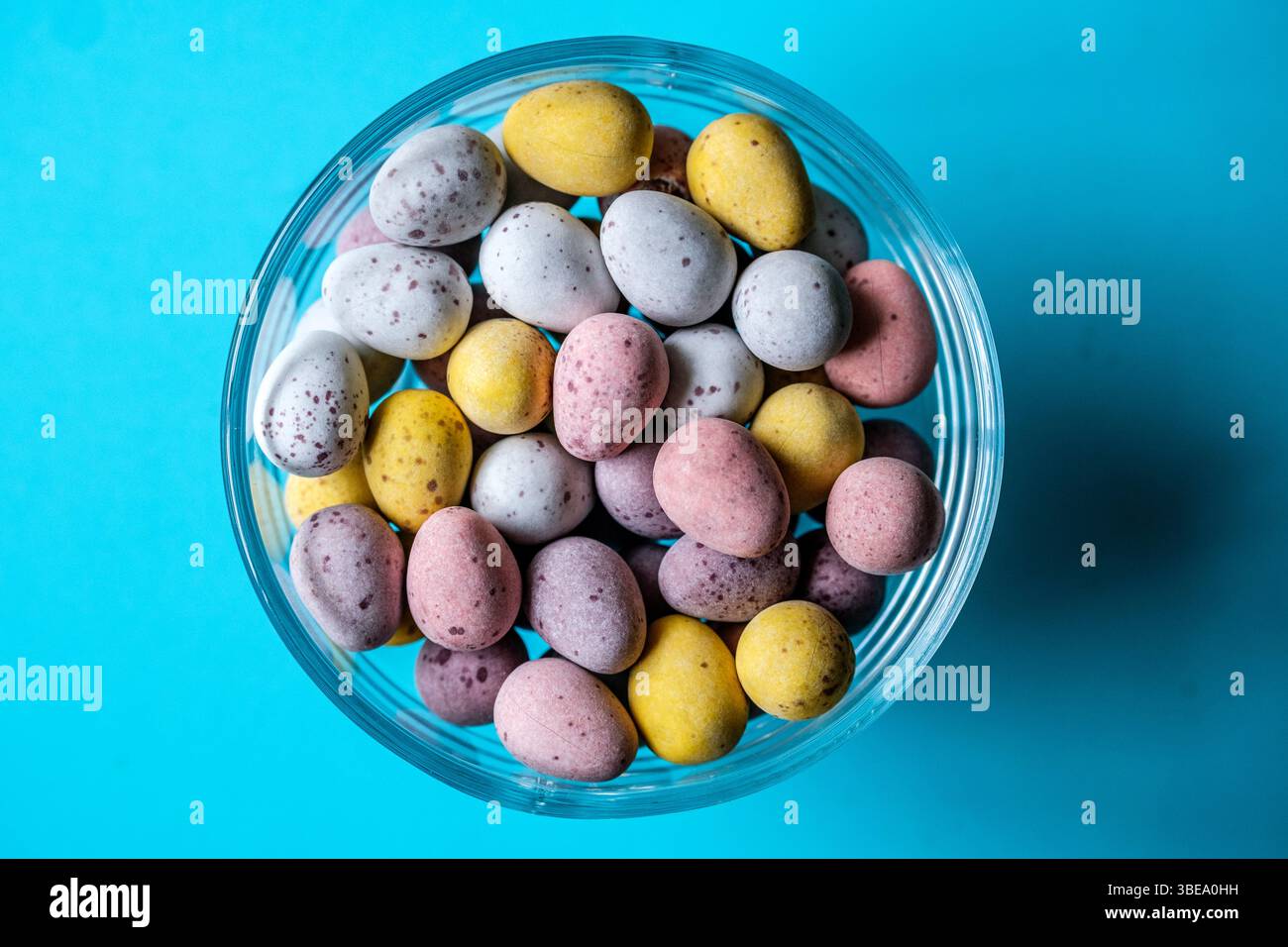 London UK, May 28 2025, A Bowl Of Sugar Coated Chocolate Eggs ...