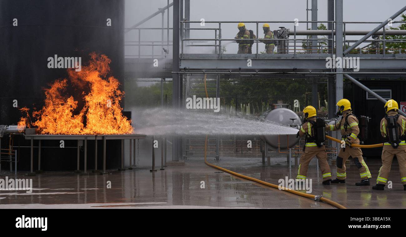 A demonstration from the Firefighter and Specialist Rescue Team ...