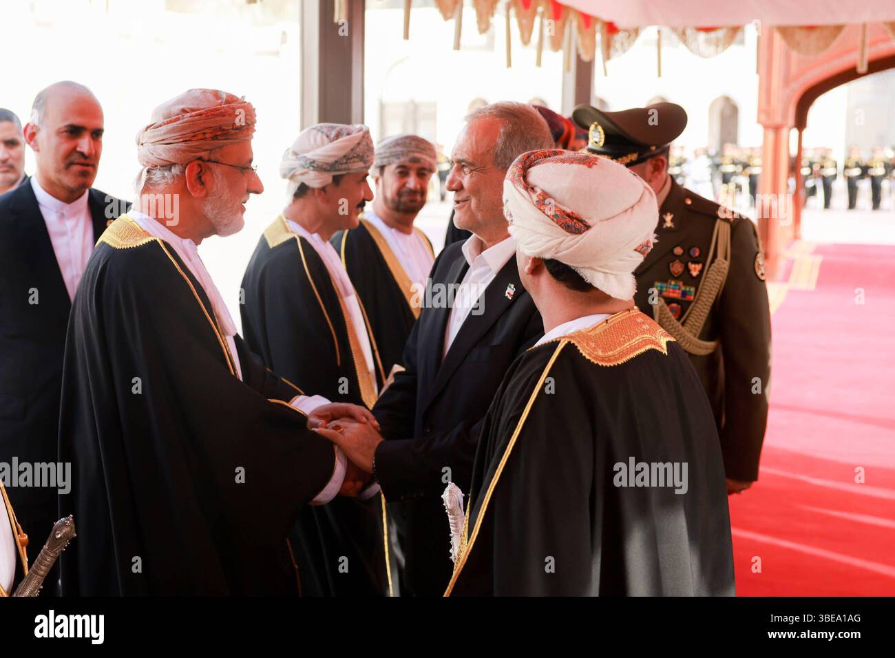 Iranian President, Masoud Pezeshkian, meets with Omani Sultan, Haitham ...