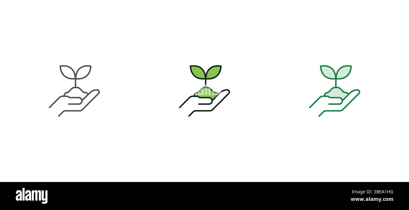 Young sprout green vector icon. Sprout with leaves simple plant symbol ...
