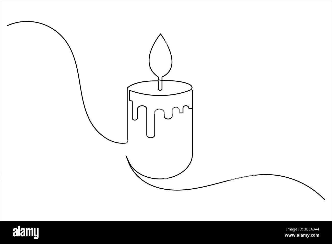 Candle icon continuous single line drawing and minimalist style outline design Stock Vector ...