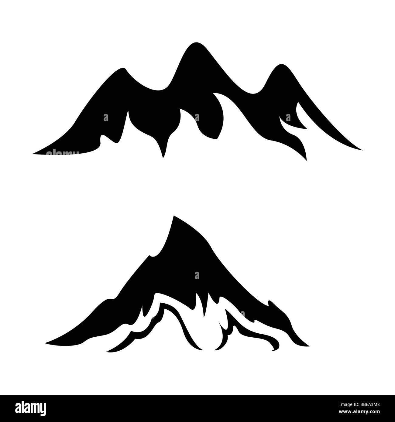 Mountain Silhouette Vector Landscape Illustration Stock Vector Image ...