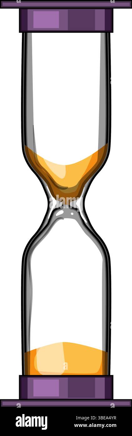 countdown sand timer kids cartoon vector illustration Stock Vector ...