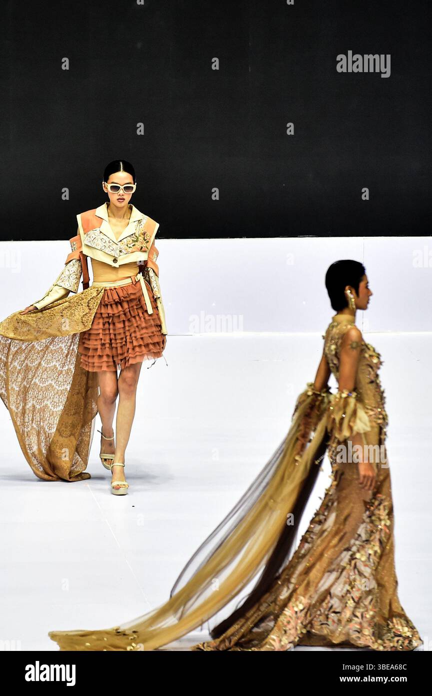 Jakarta, Indonesia. 28th May, 2025. Models present creations at the ...