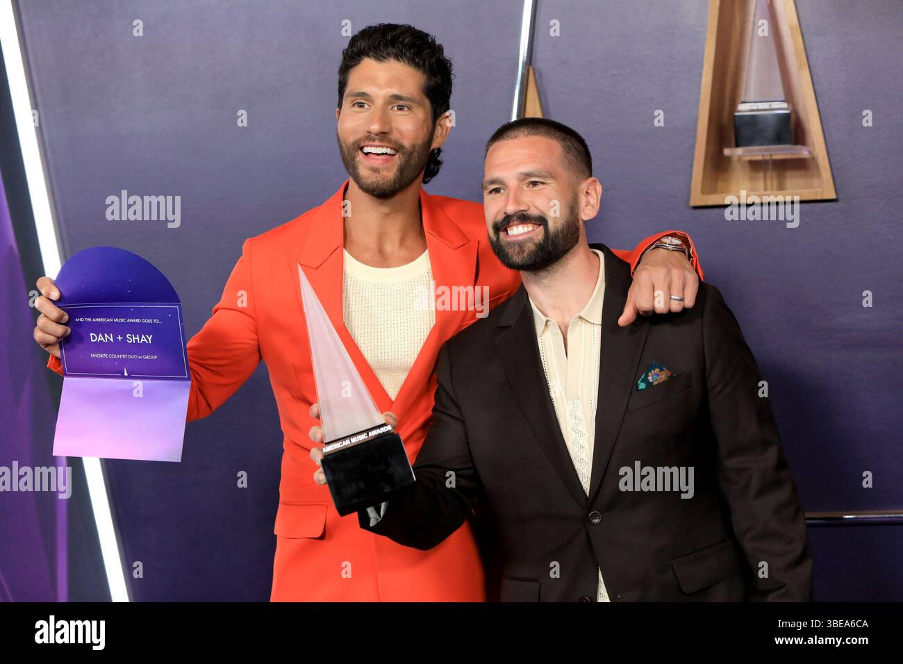 Dan + Shay in attendance for 2025 American Music Awards, Fontainebleau ...