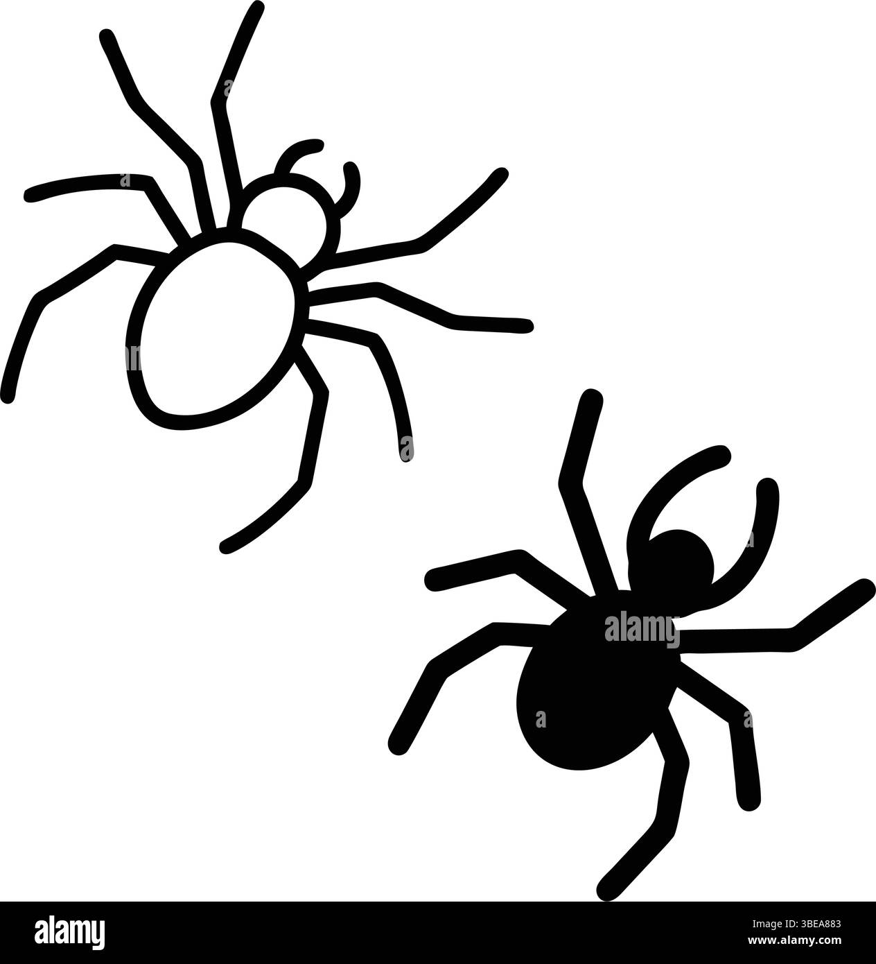 Vector Illustration of Spiders on White Background Stock Vector Image ...