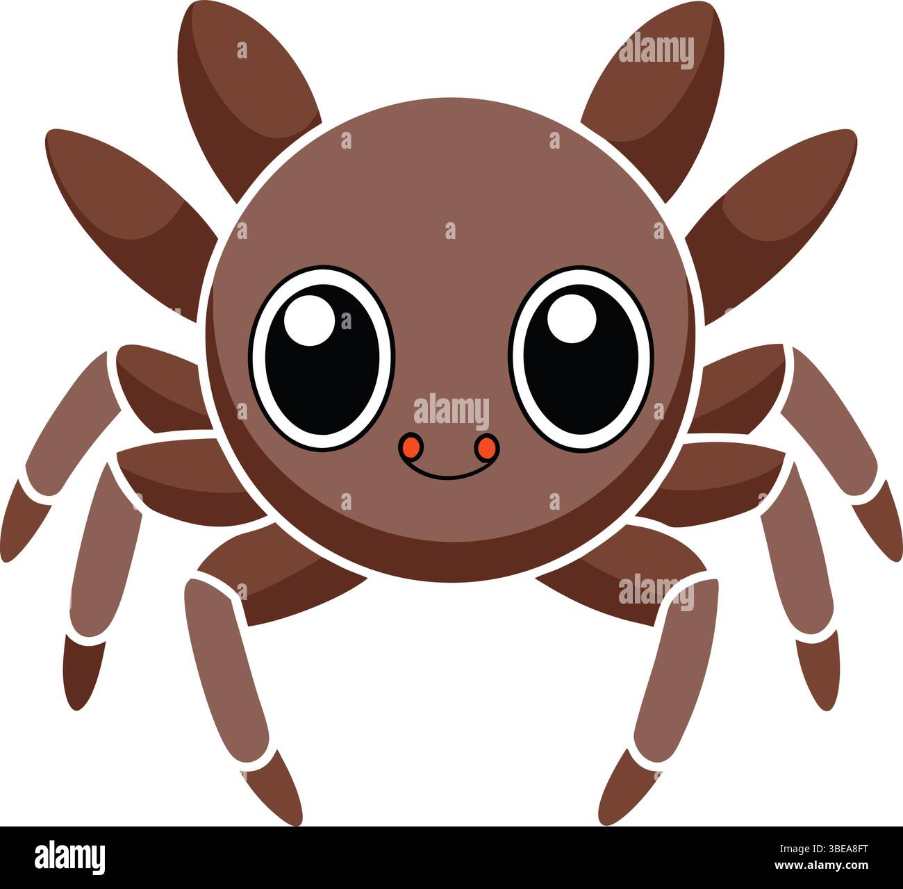 Brown Cartoon Spider Illustration flat icon Stock Vector Image & Art ...