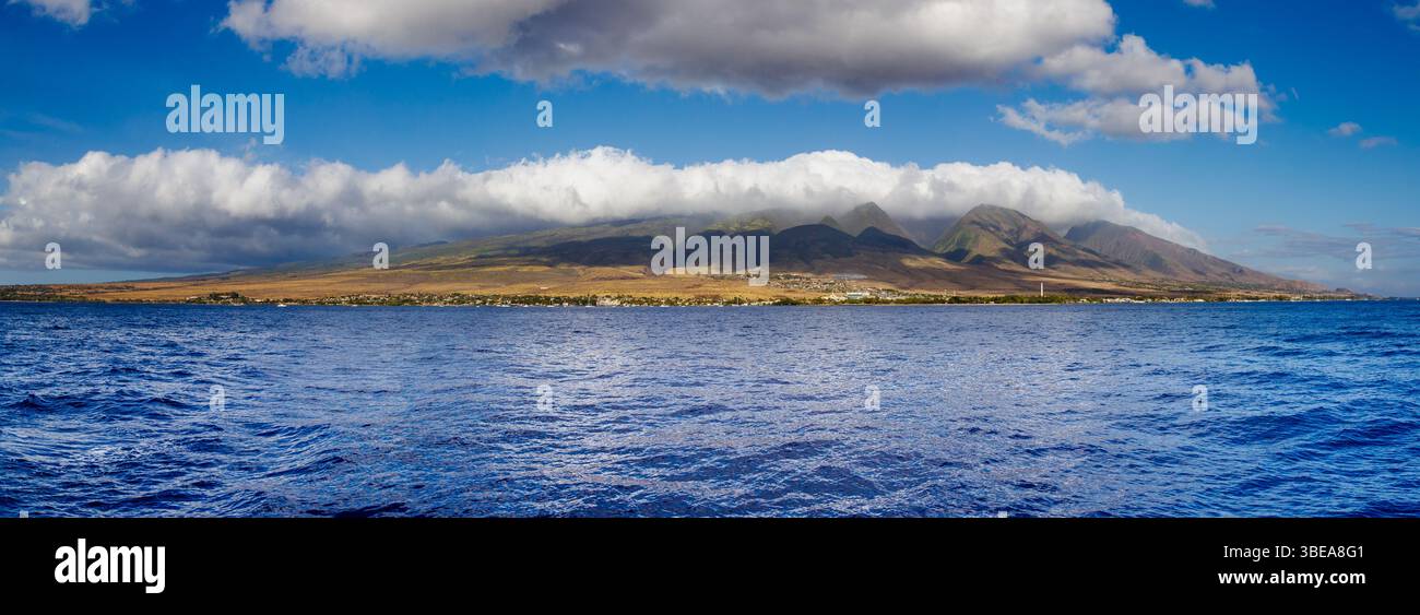 Maui, Hawaii, USA - April 7th 2022: A scenic view of Lahaina and the ...