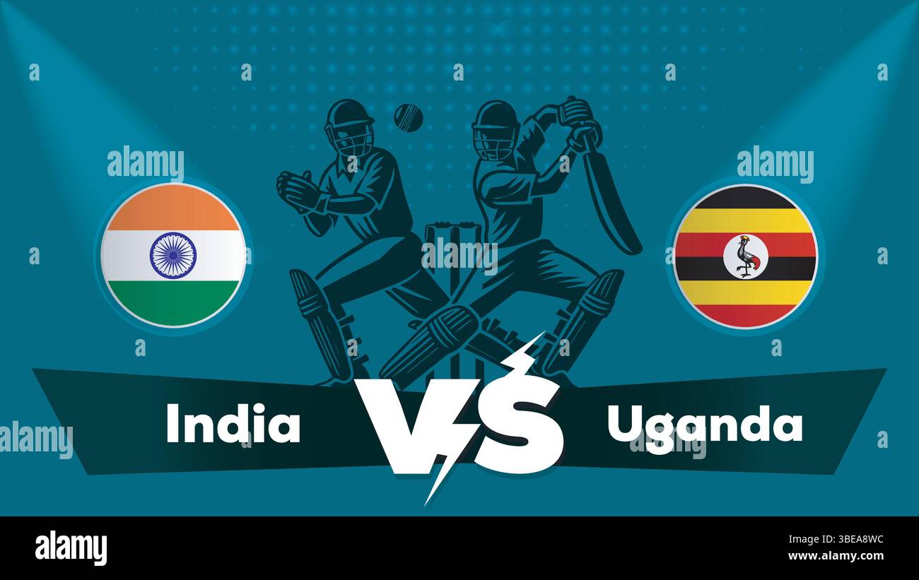 India VS Uganda , Uganda Vs India cricket match , Cricket match concept ...