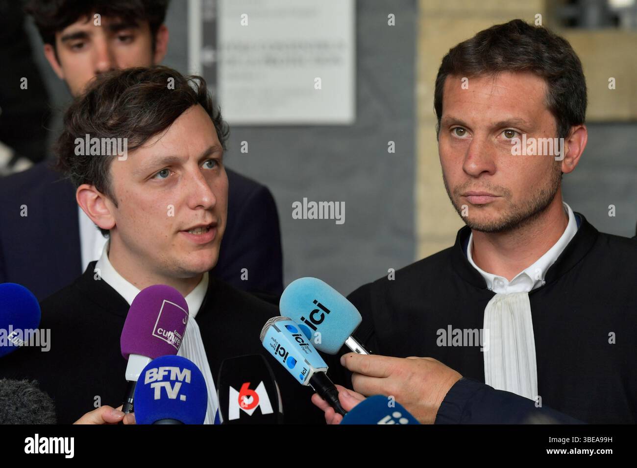 Maxime Tessier, left, and Thibaut Kurzawa, Joel Le Scouarnec's lawyers ...