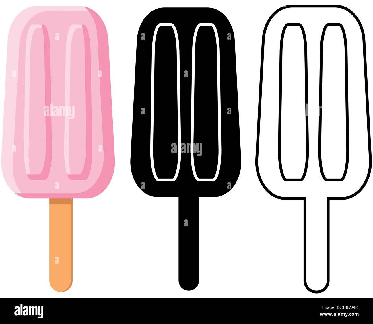 Ice cream illustration colour in Stock Vector Images - Alamy