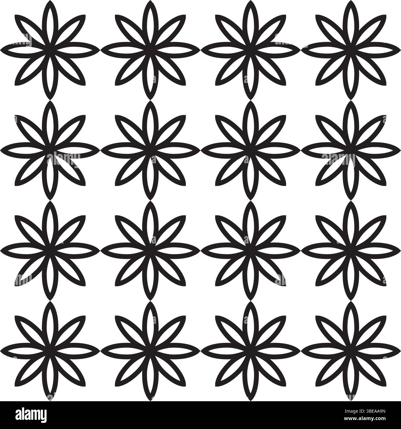 Geometric floral decoration, vector illustration, pattern same image ...