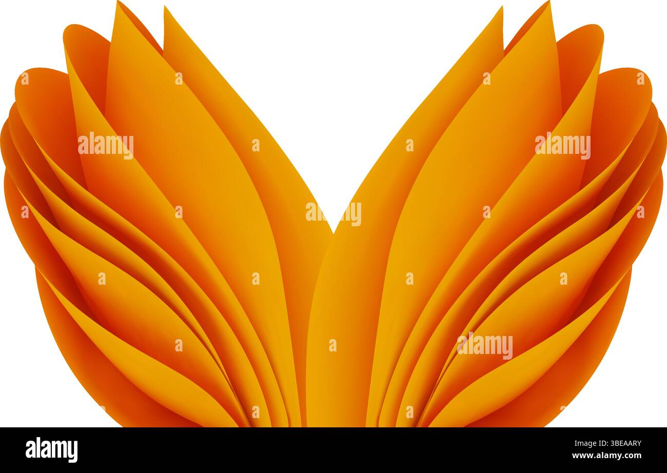 3D yellow fabric wave abstract background paper render soft modern ...