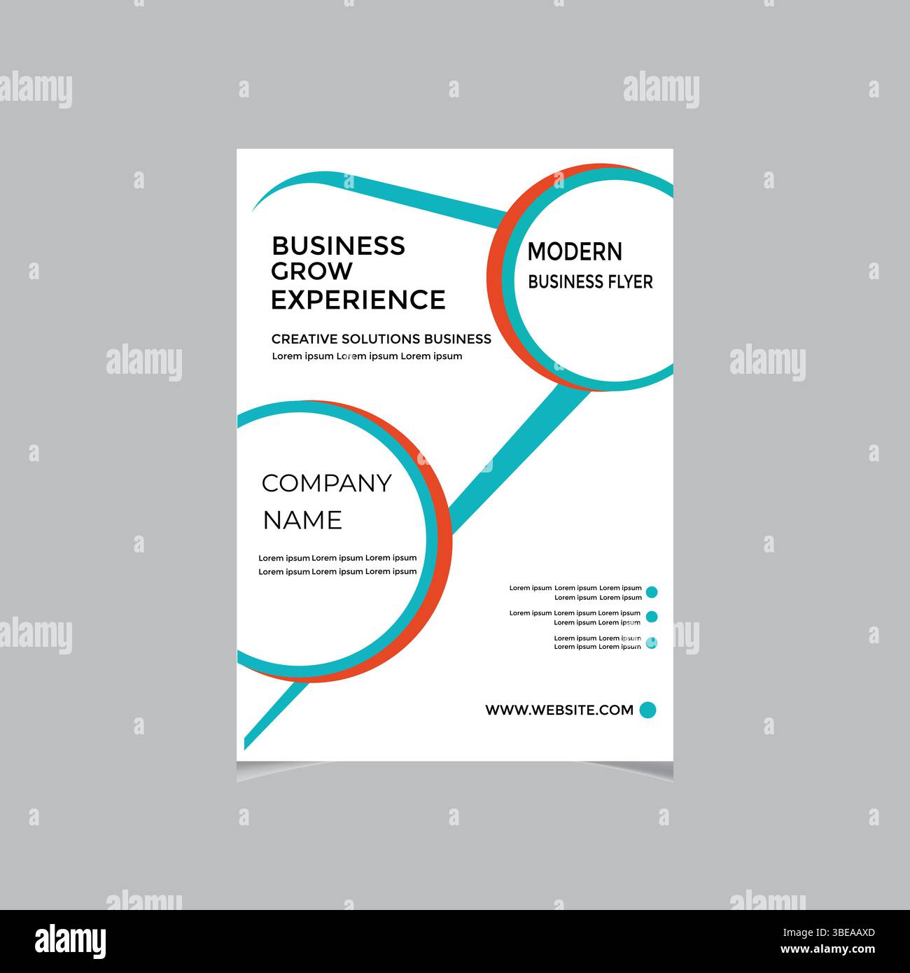 Modern Business Flyer Design Template Featuring Teal and Orange Colors ...