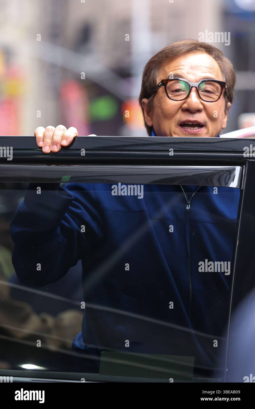 New York, United States. 28th May, 2025. Jackie Chan is seen leaving ...