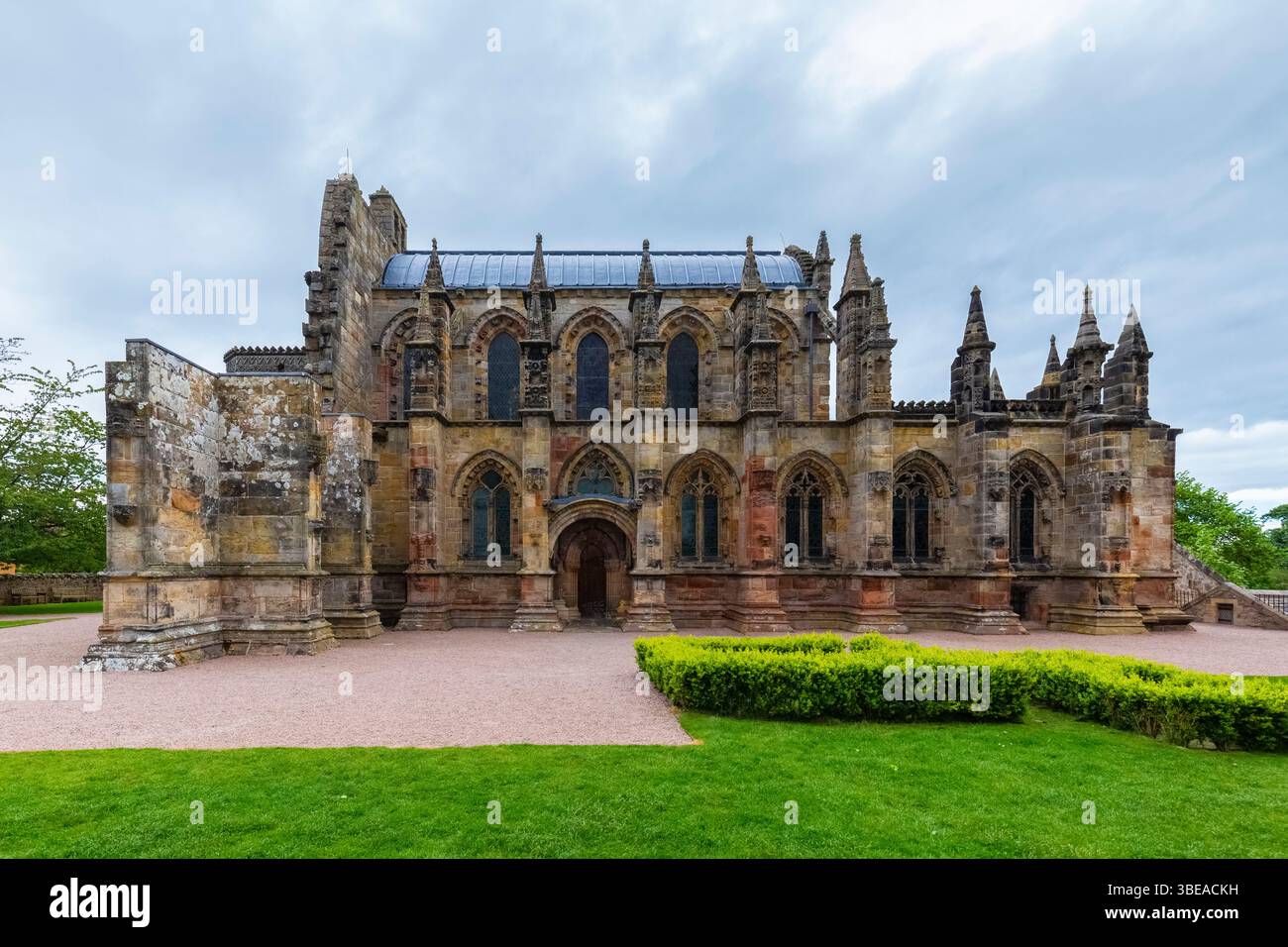 View of the ancient Rosslyn chapel. Roslin in Midlothian, Scotland ...