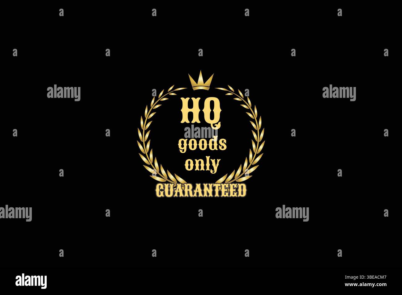 HQ Goods Only Guaranteed Badge Icon - Premium Laurel Crown Symbol ...