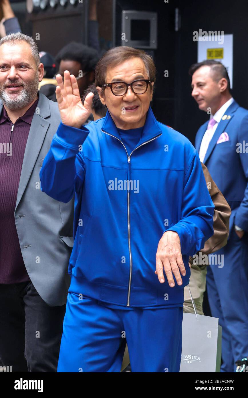 Jackie Chan is seen in New York City Jackie Chan is seen leaving Good ...