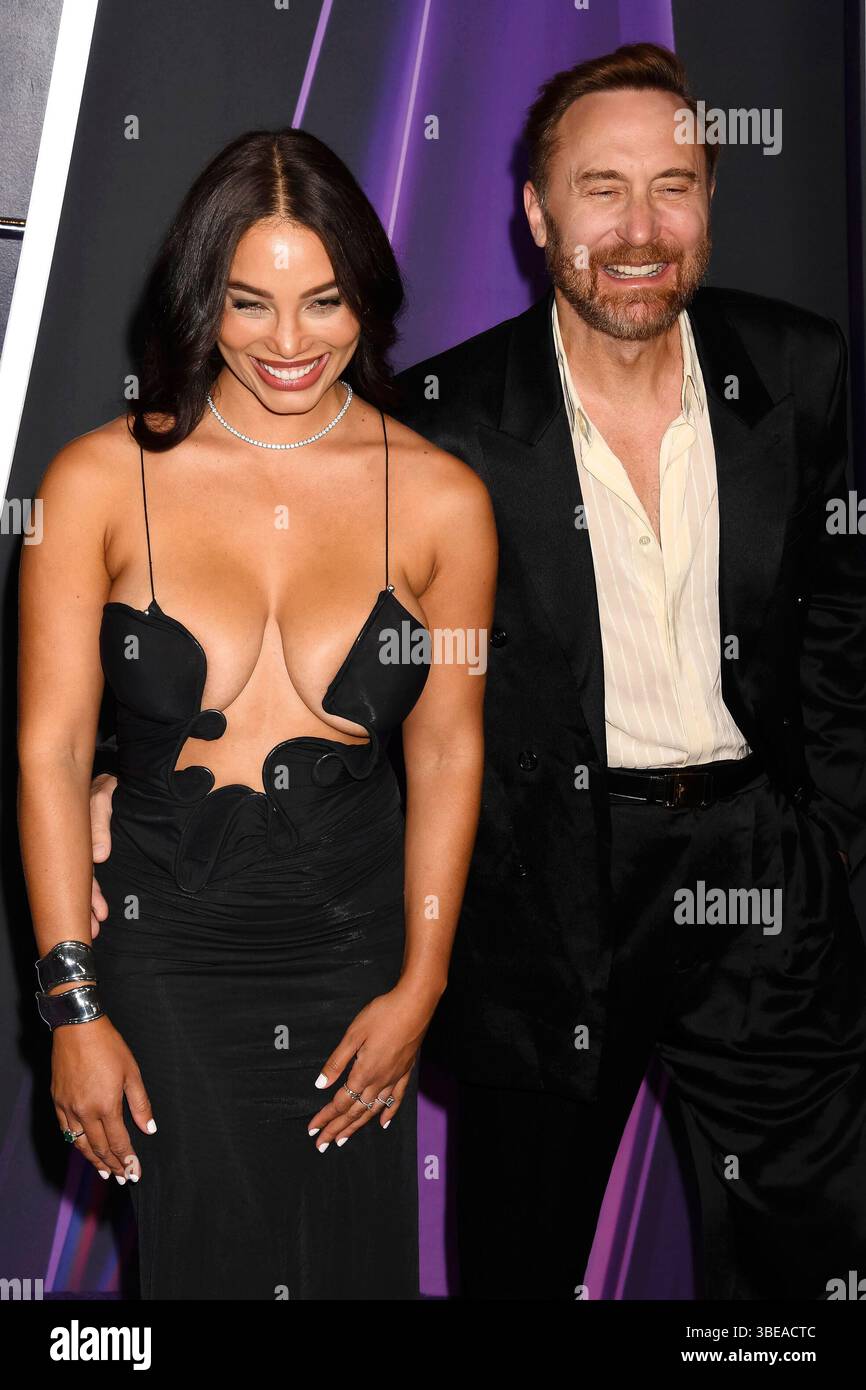 Las Vegas, Vereinigte Staaten. 26th May, 2025. Jessica Ledon and David Guetta arrive at the 2025 ...