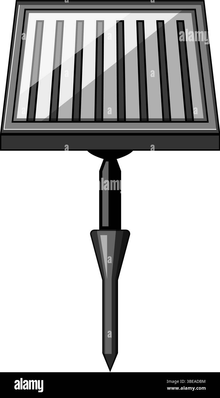 bright solar powered garden lamp cartoon vector illustration Stock ...