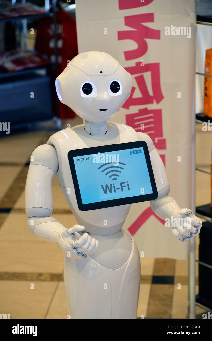Pepper the humanoid robot, created by French company Aldebaran Robotics ...
