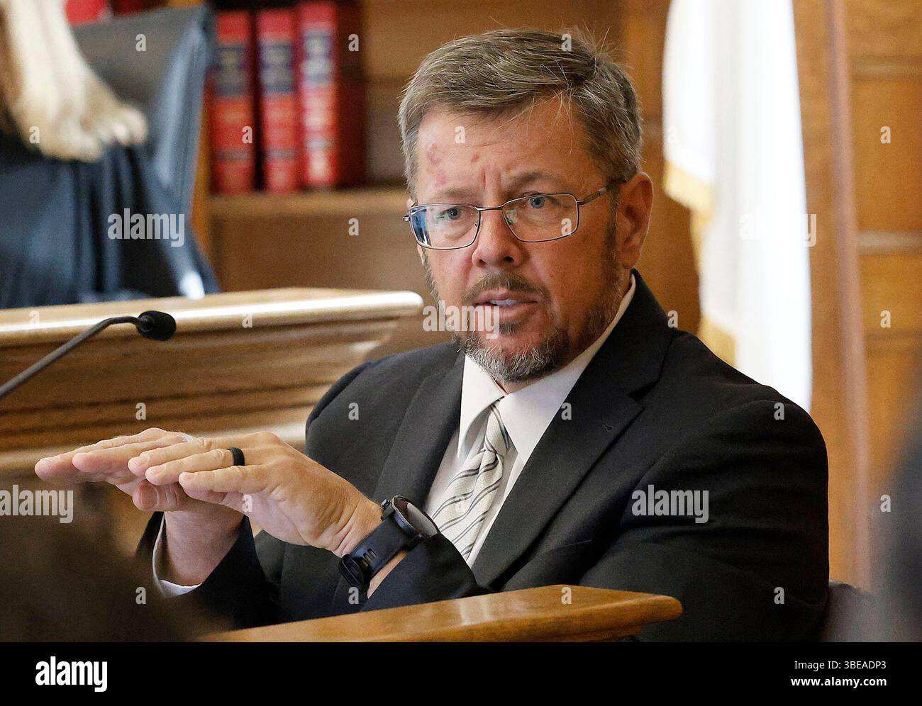 Dr. Judson Welcher, an accident reconstruction expert, speaks on the ...