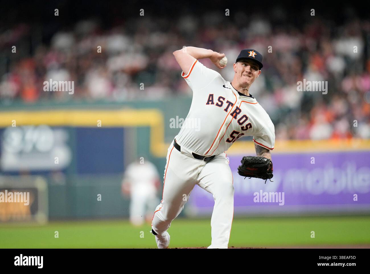 Houston Astros starting pitcher Hunter Brown pitches to Athletics ...