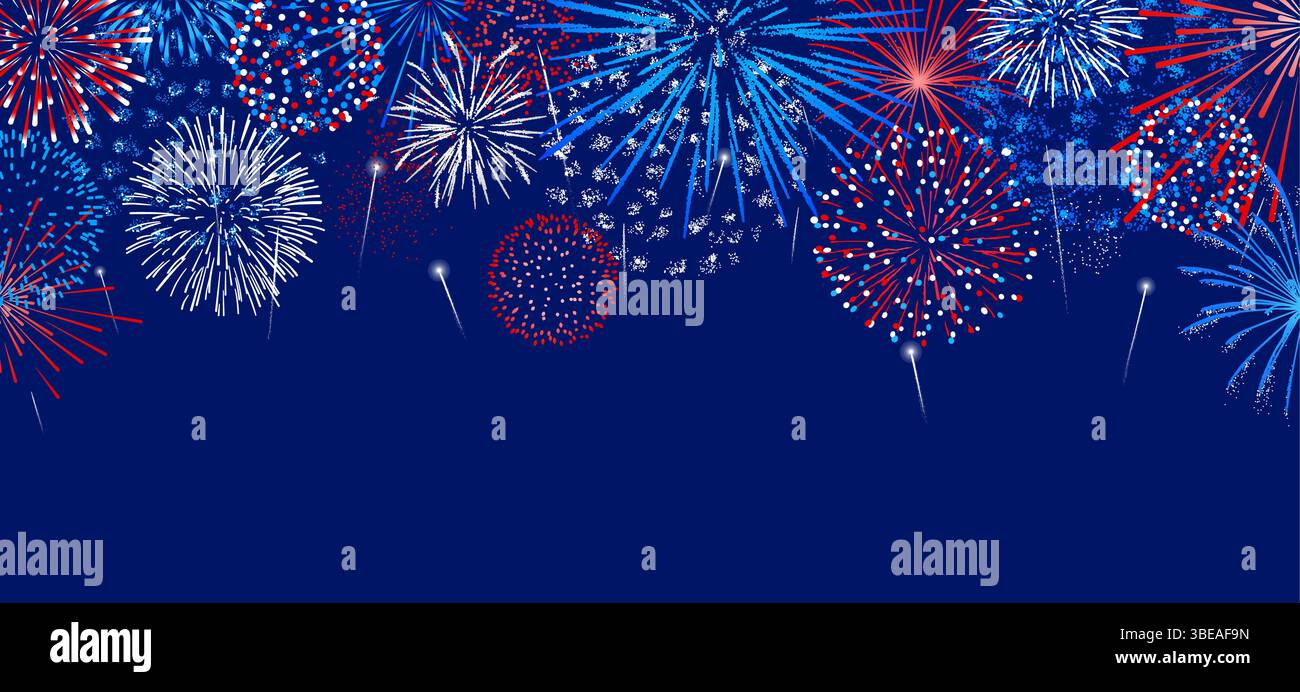 Fourth of July fireworks background, USA Independence Day Stock Vector ...