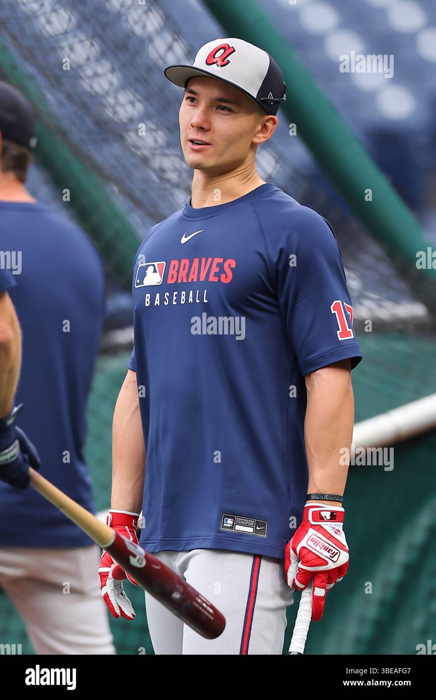 PHILADELPHIA, PA - MAY 27: Stuart Fairchild #17 of the Atlanta Braves ...