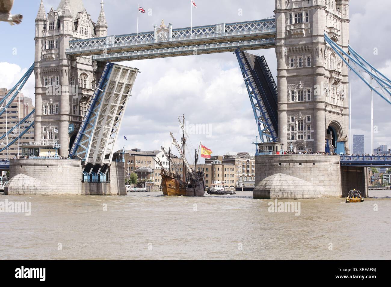 28th May 2025, Tower Bridge, London, England Replica of Columbus' Ship ...