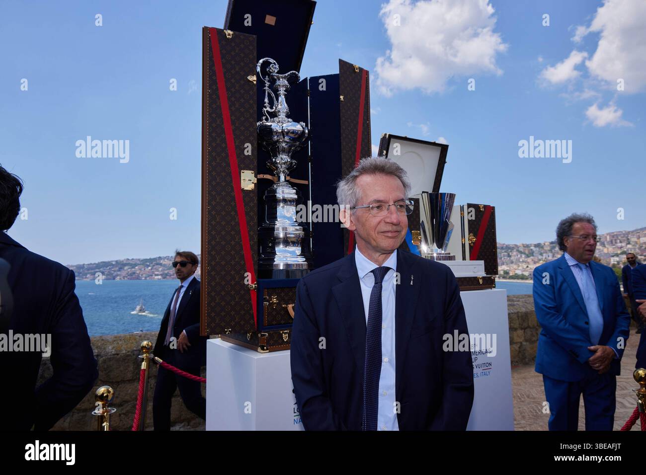 Naples, Italy. 28th May, 2025. Gaetano Manfredi, Mayor of Naples, poses ...