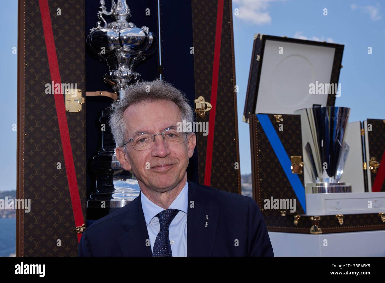 Naples, Italy. 28th May, 2025. Gaetano Manfredi, Mayor of Naples, poses ...