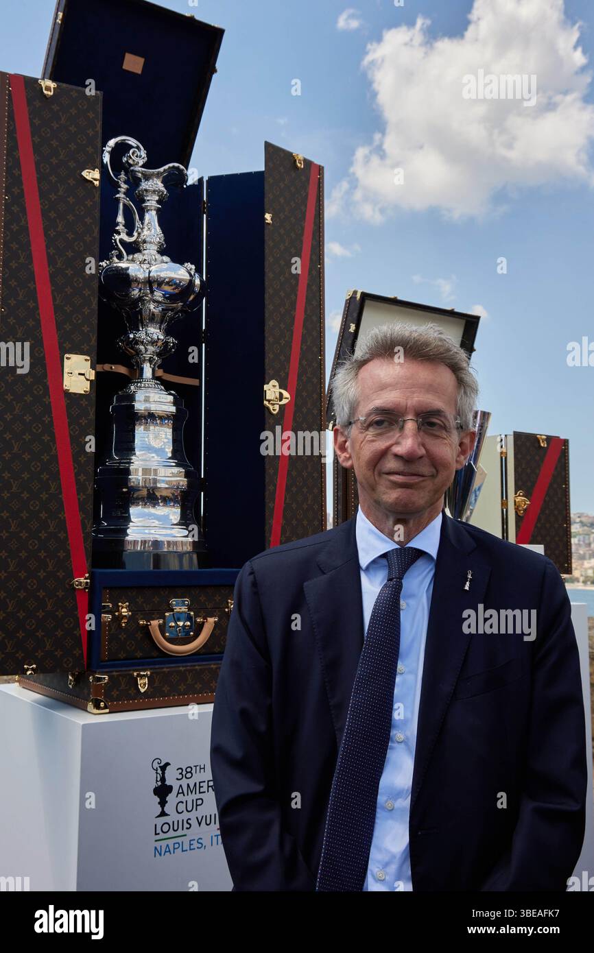 Naples, Italy. 28th May, 2025. Gaetano Manfredi, Mayor of Naples, poses ...