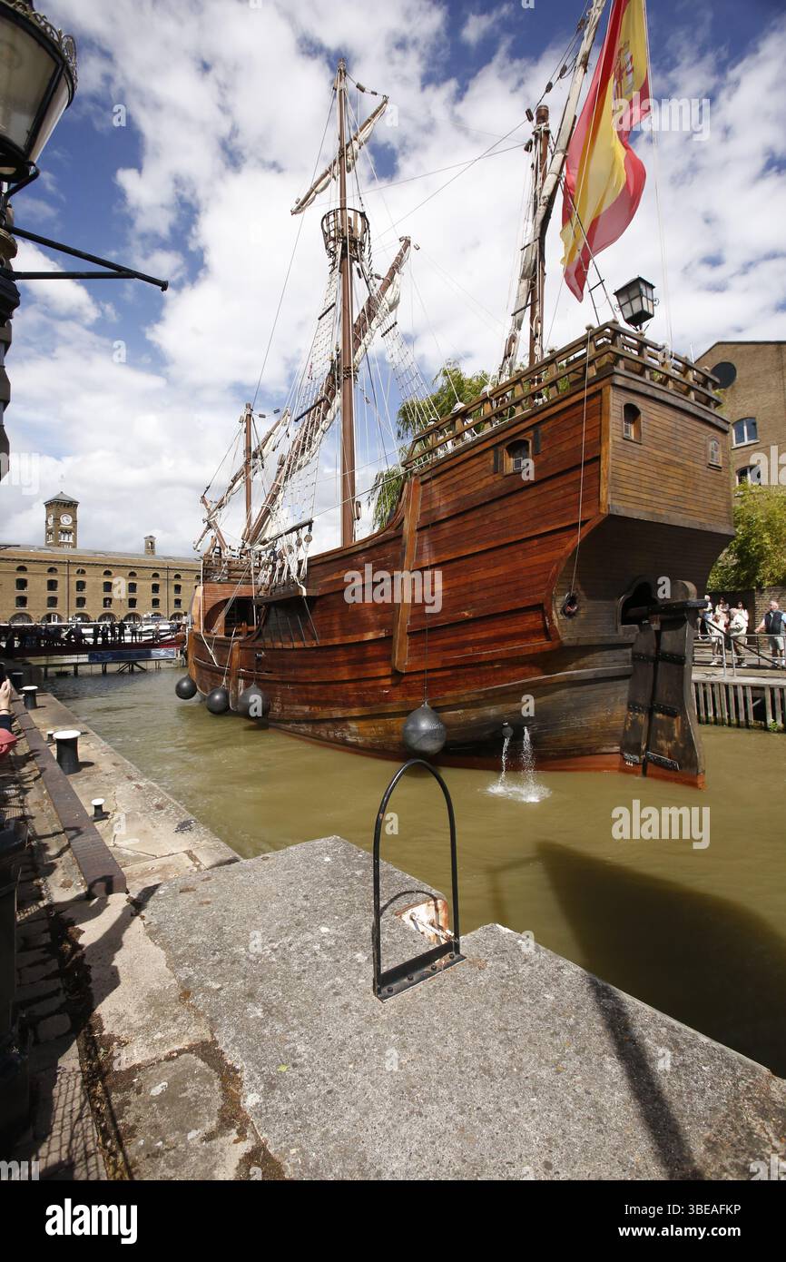 28th May 2025, Tower Bridge, London, England Replica of Columbus' Ship ...