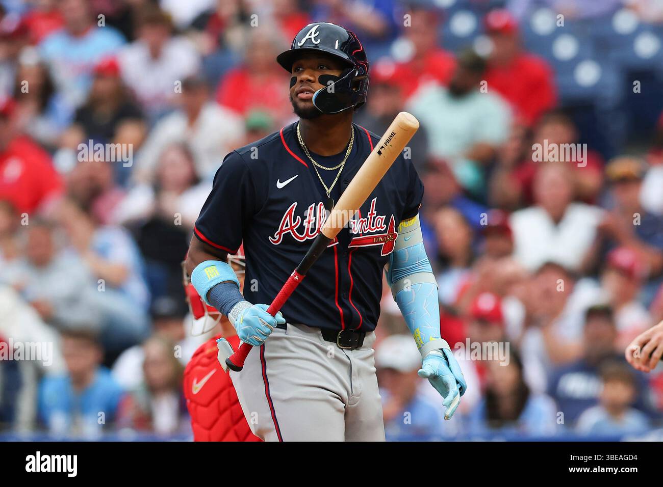 PHILADELPHIA, PA - MAY 27: Ronald Acuña Jr. #13 of the Atlanta Braves ...