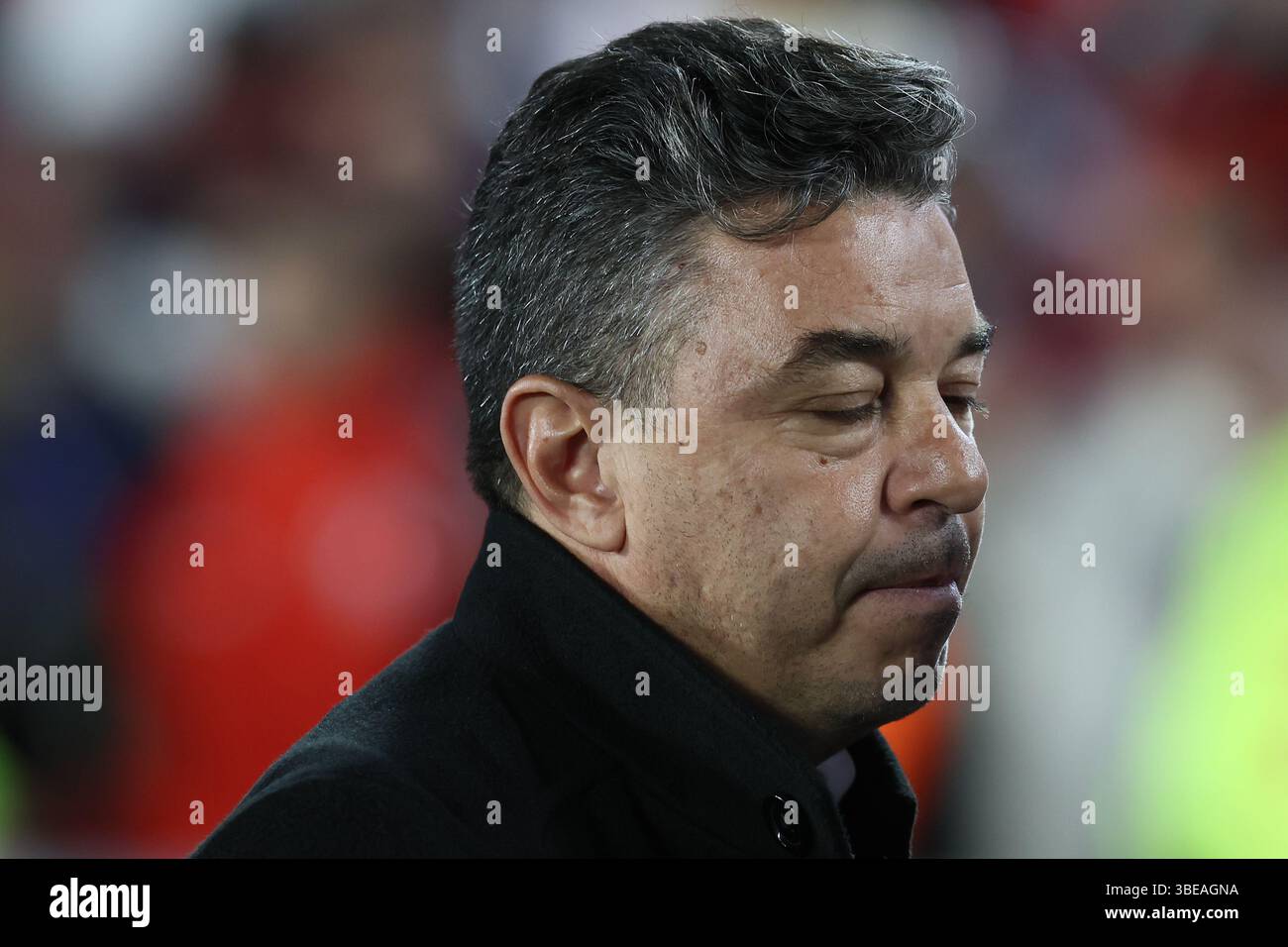 Argentina’s River Plate head coach Marcelo Gallardo looks on before the ...